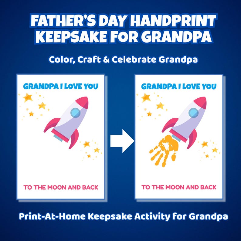 Father’s Day Handprint Craft for Grandpa – Rocket Printable Keepsake ...