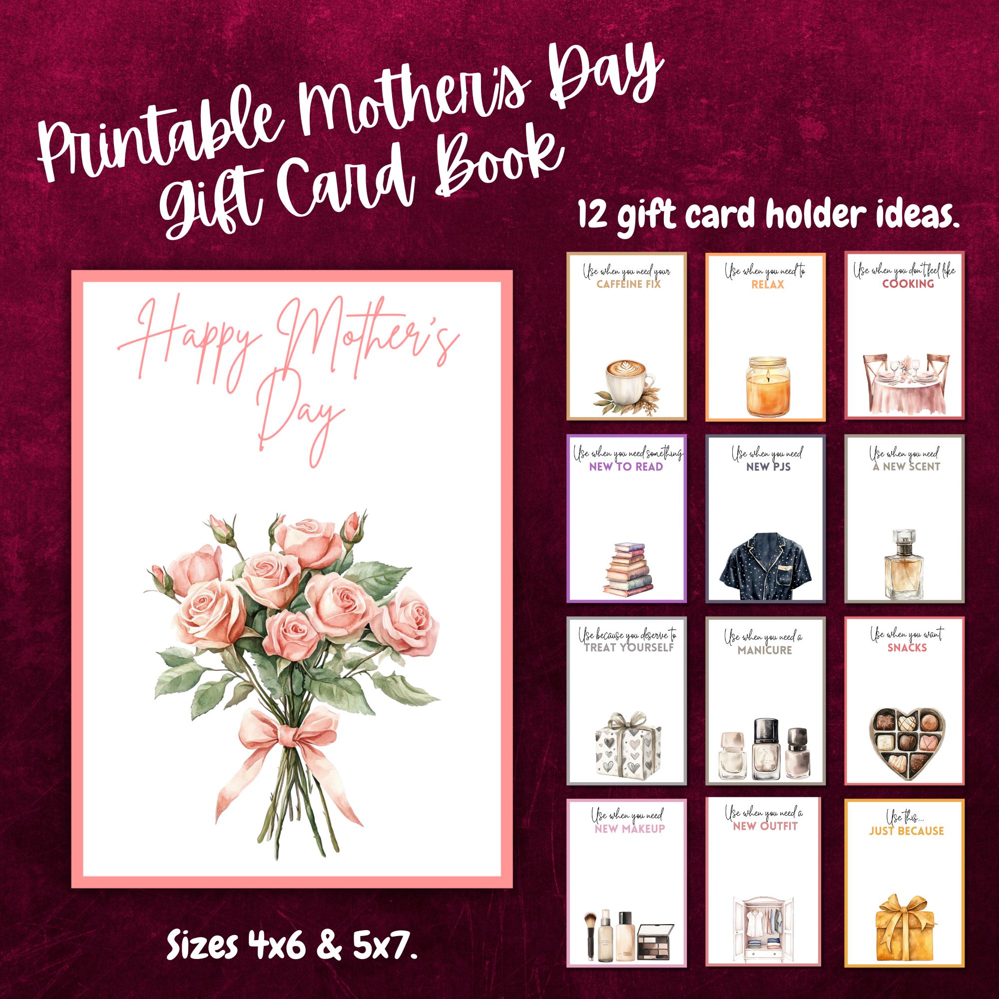 Printable Mother’s Day Gift Card Book – Instant Download DIY Gift for ...