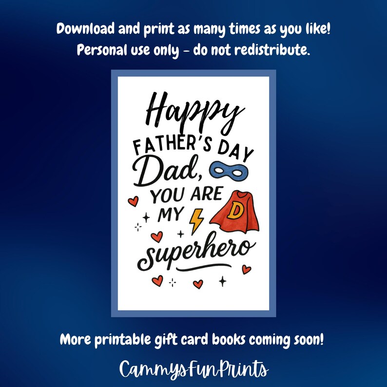 Father’s Day Gift From Kids Printable | DIY Gift Card Holder Book for ...