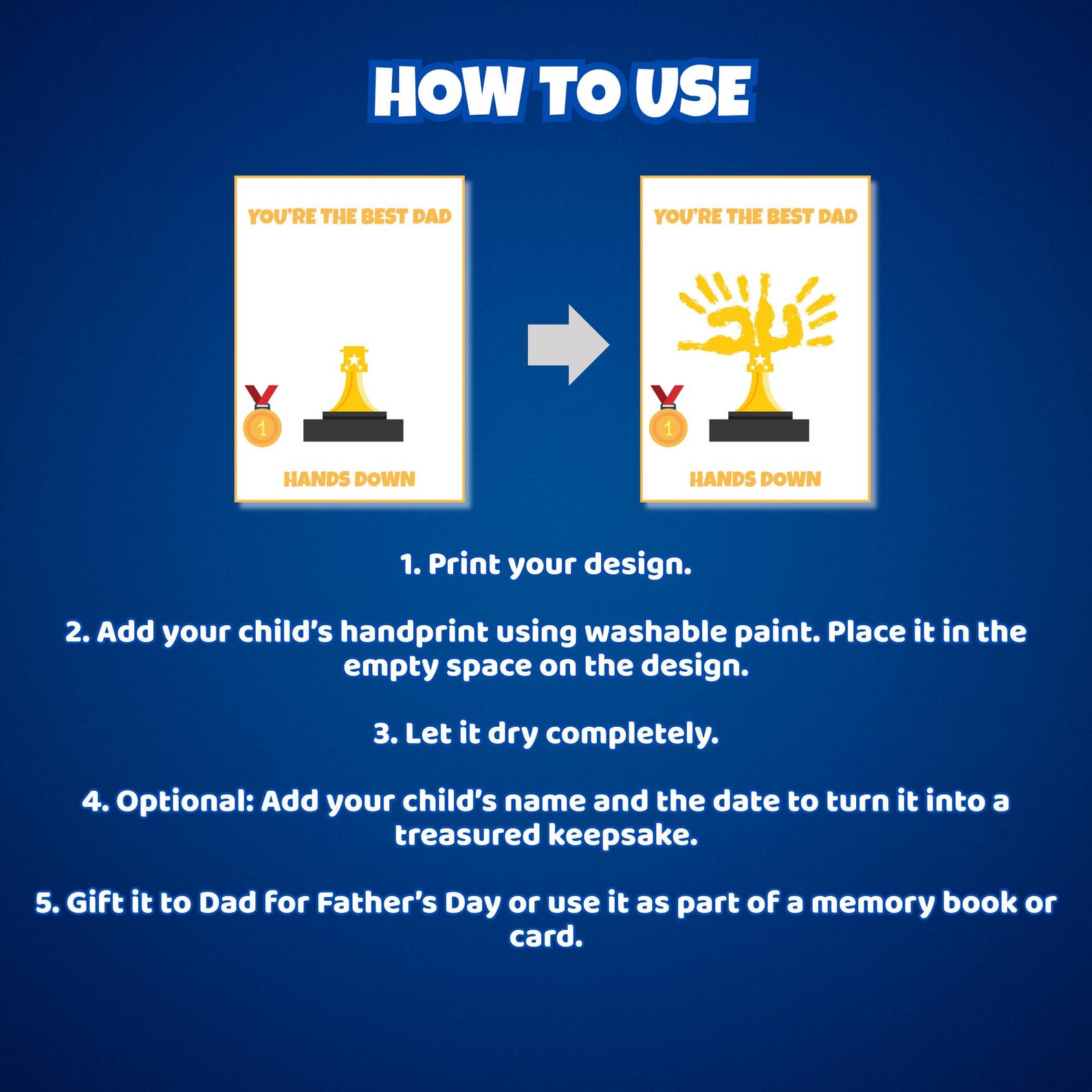 Father’s Day Handprint Craft for Kids | You’re the Best Dad Printable ...