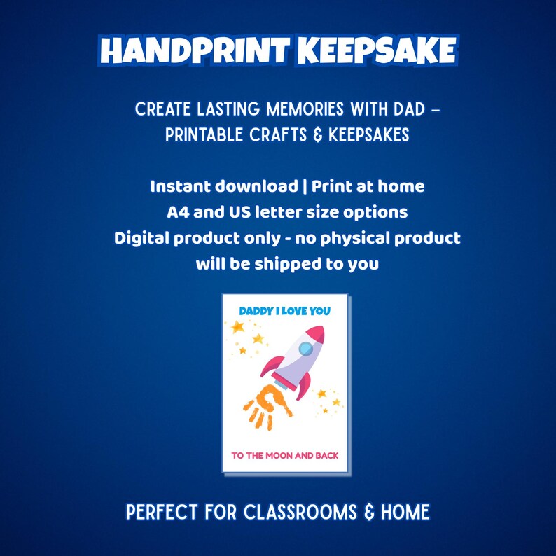 Father’s Day Handprint Craft for Kids | Rocket Printable Keepsake | to ...