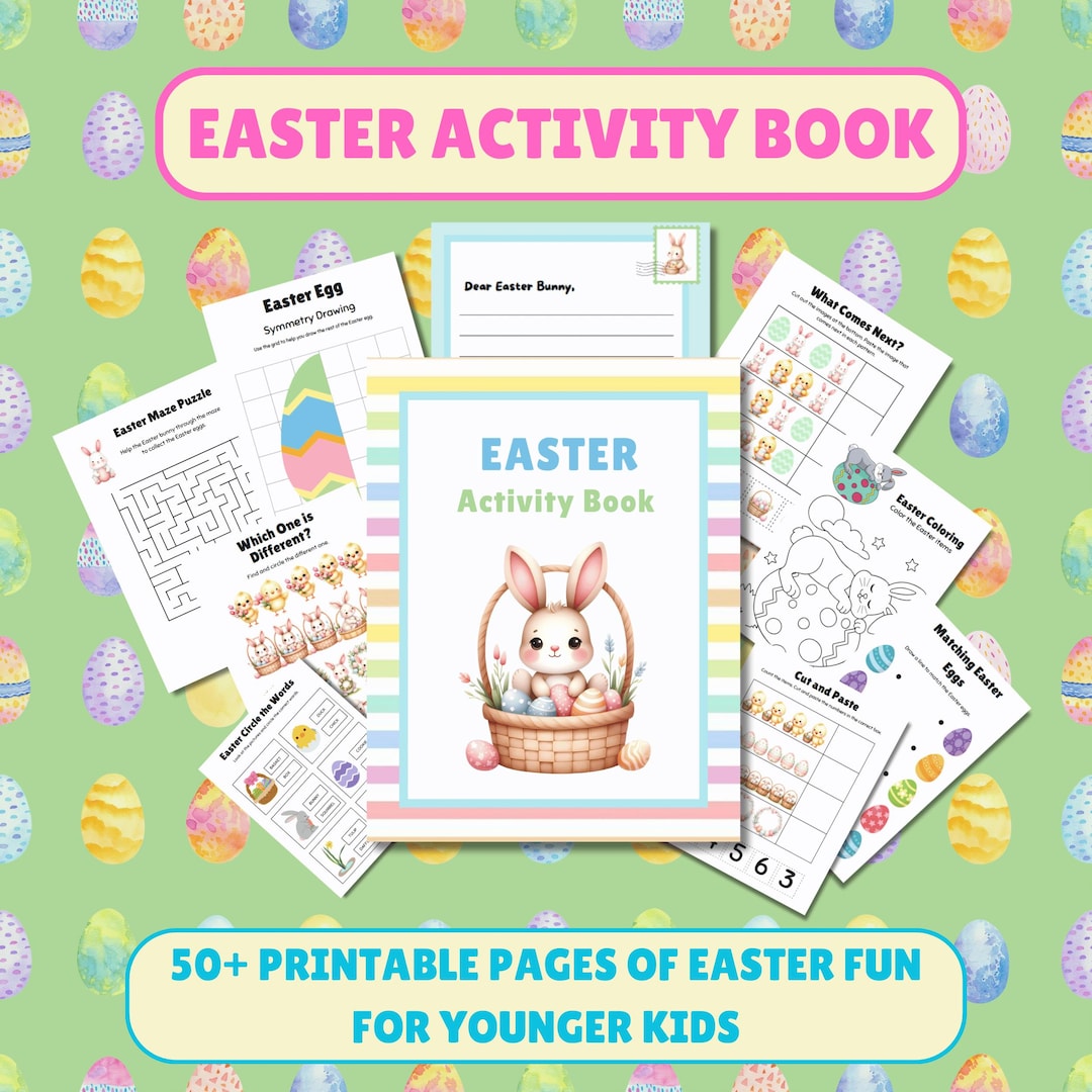 56 Page Easter Activity Book. Easter Games Bundle. Printable Kids ...