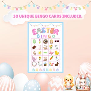 Easter Bingo Printable Game – 30 Bingo Cards, Kids Easter Game, Easter ...