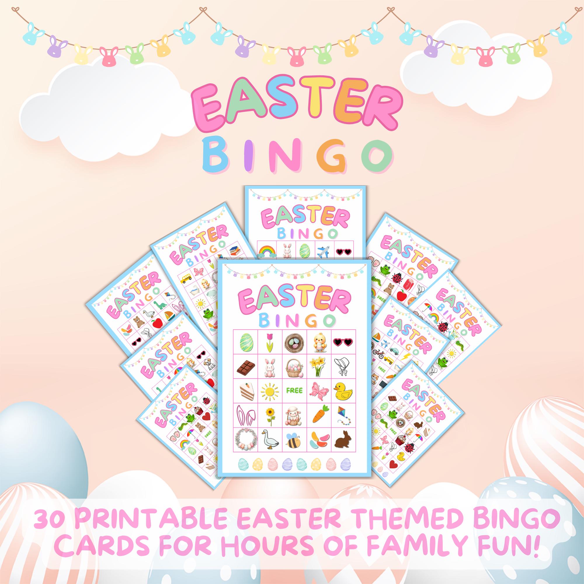 30 Easter Bingo Cards Printable Game. Easter Bingo. Kids Easter Bingo ...