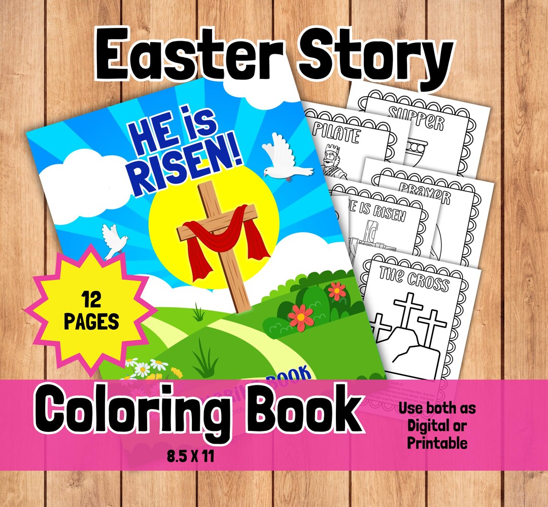 Christian Easter Coloring Book for Kids | Jesus Resurrection Story ...