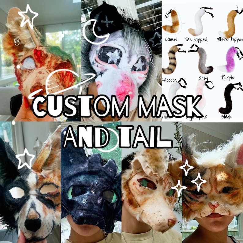 Custom Therian/furry Mask and Tail - Etsy