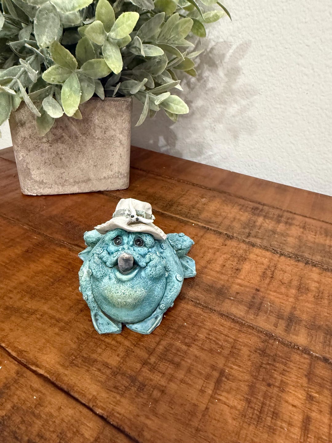 Vintage 90s Handcrafted Resin Frog Follies: Whimsical Character ...