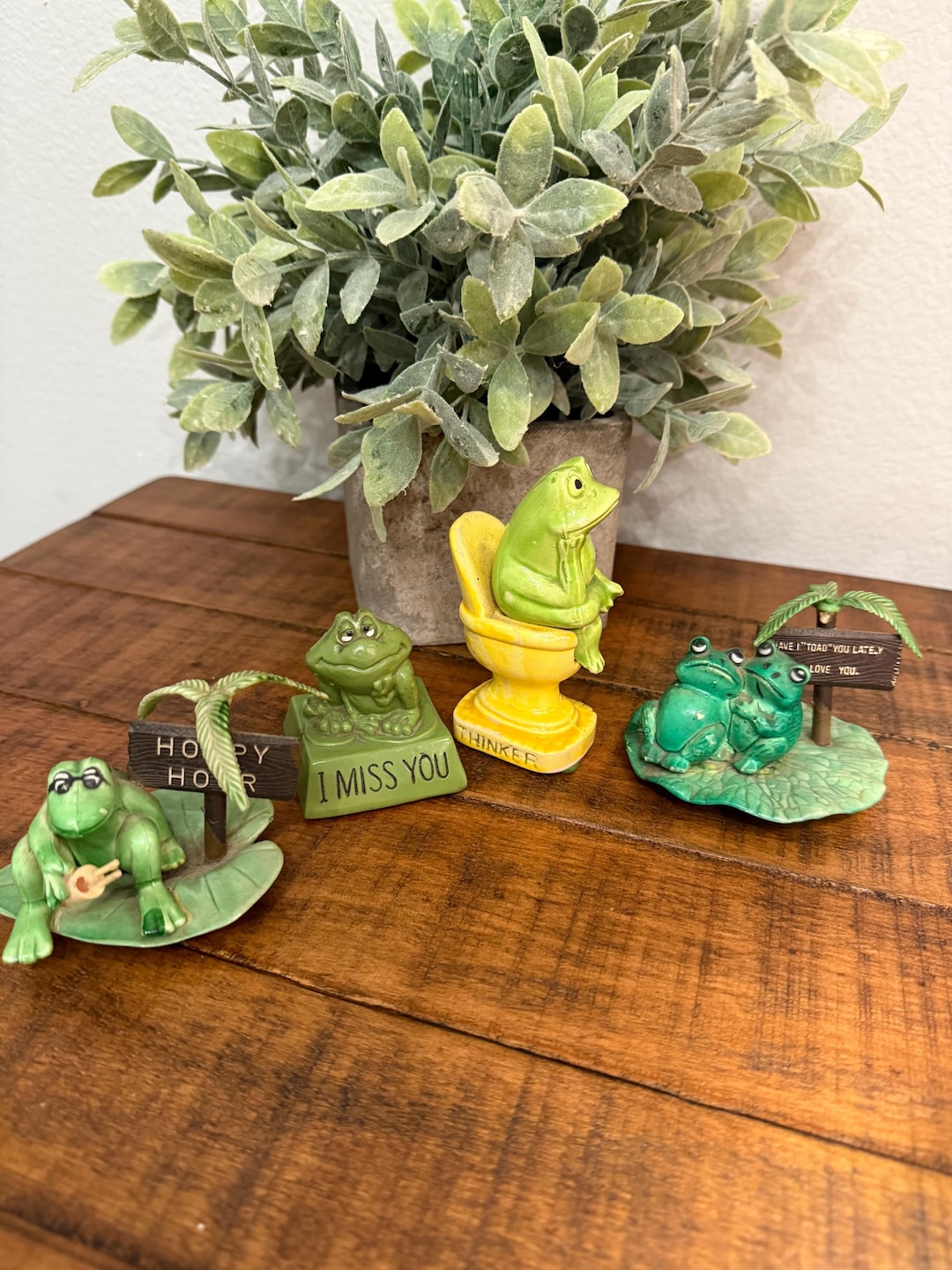 Vintage Whimsical Frog Figurines: Retro Miniature Amphibian ...