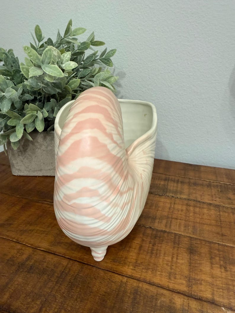 Vintage Fitz and Floyd Nautilus Shell Planter - Coastal Beach Ocean Decor Regency Seashell ...