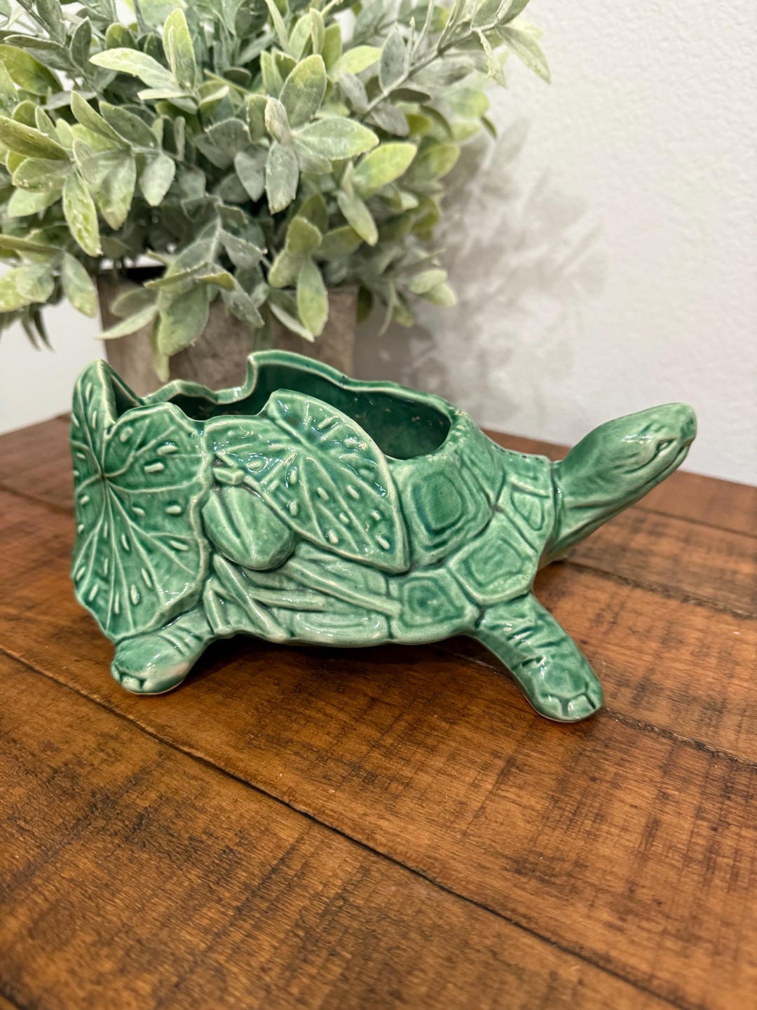 Retro Mccoy Ceramic Turtle Planter - Mid-century Modern Succulent Pot ...