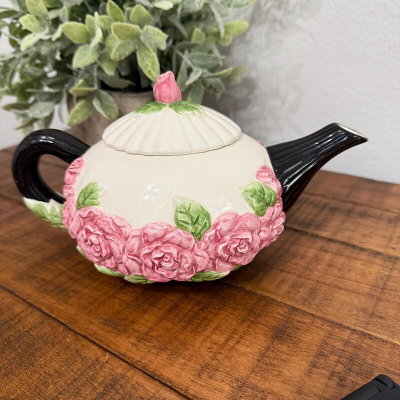 Pink Rose Teapot - Etsy