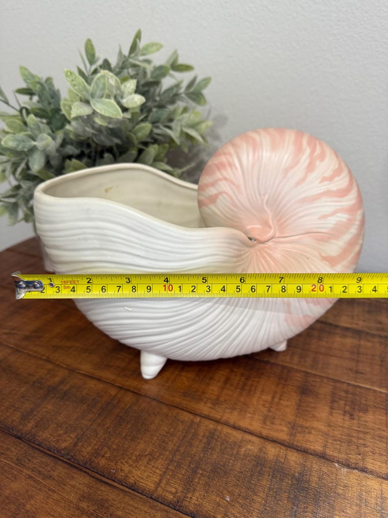Vintage Fitz and Floyd Nautilus Shell Planter - Coastal Beach Ocean ...