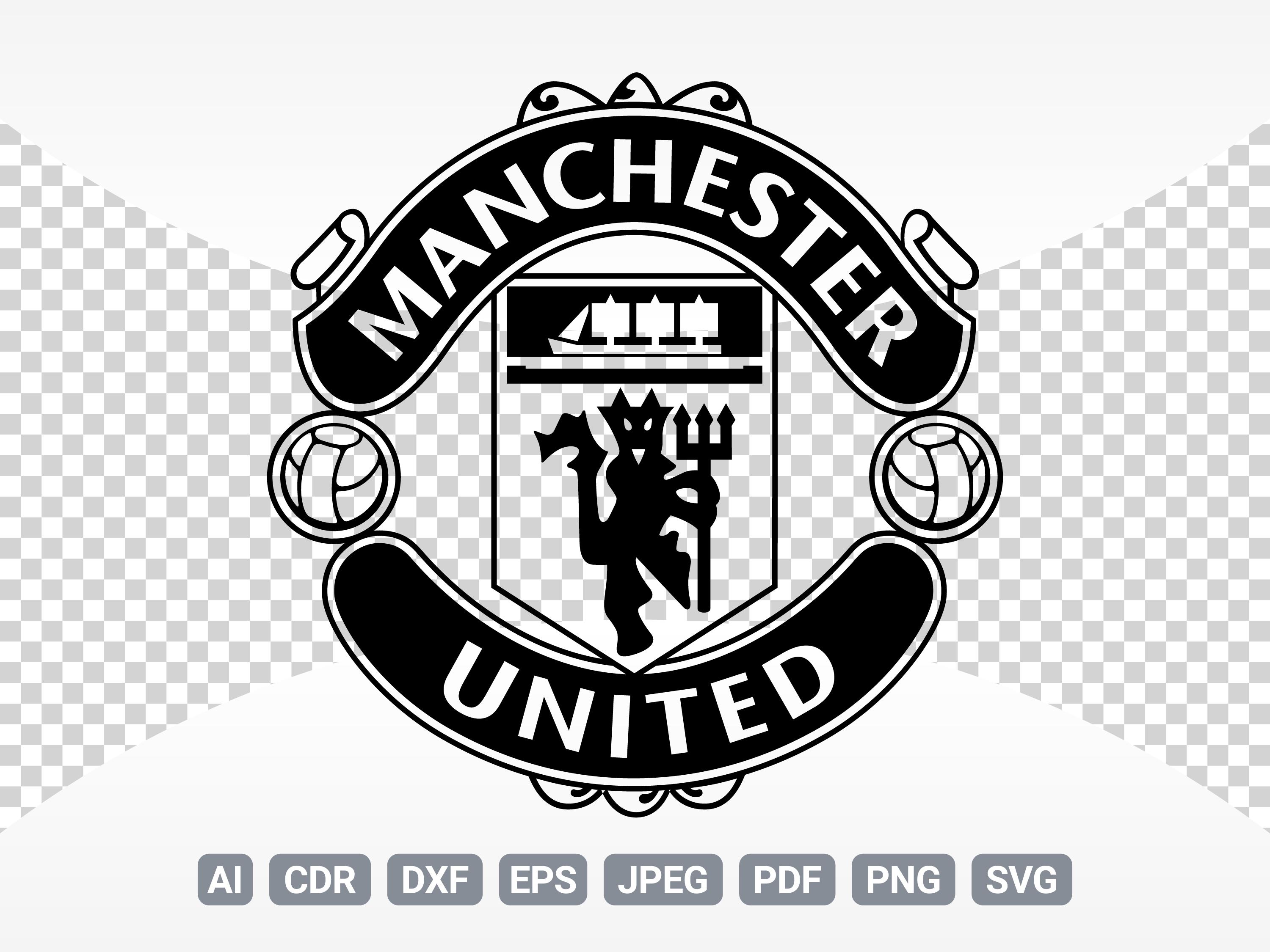 Manchester United FC Monochrome Logo - Svg, Dxf, Ai, Png, Jpeg, Eps ...