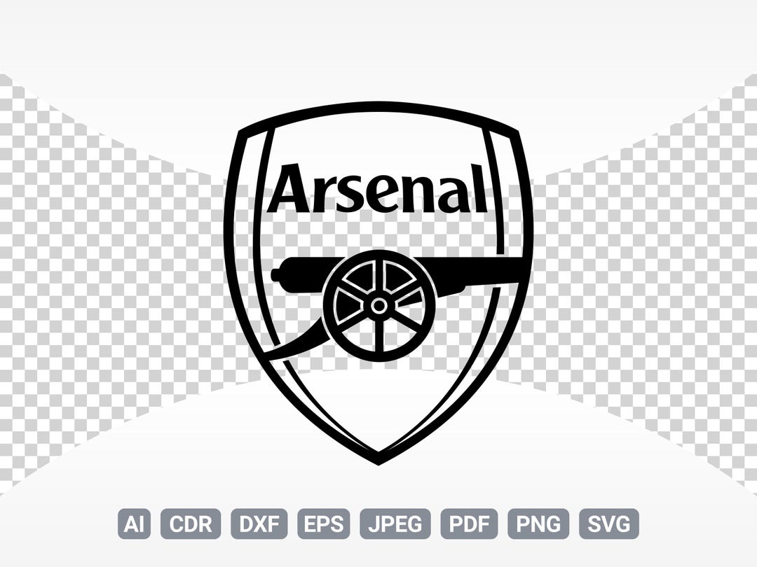 Arsenal FC Monochrome Logo - Svg, Dxf, Ai, Png, Jpeg, Eps, Pdf - Vector ...