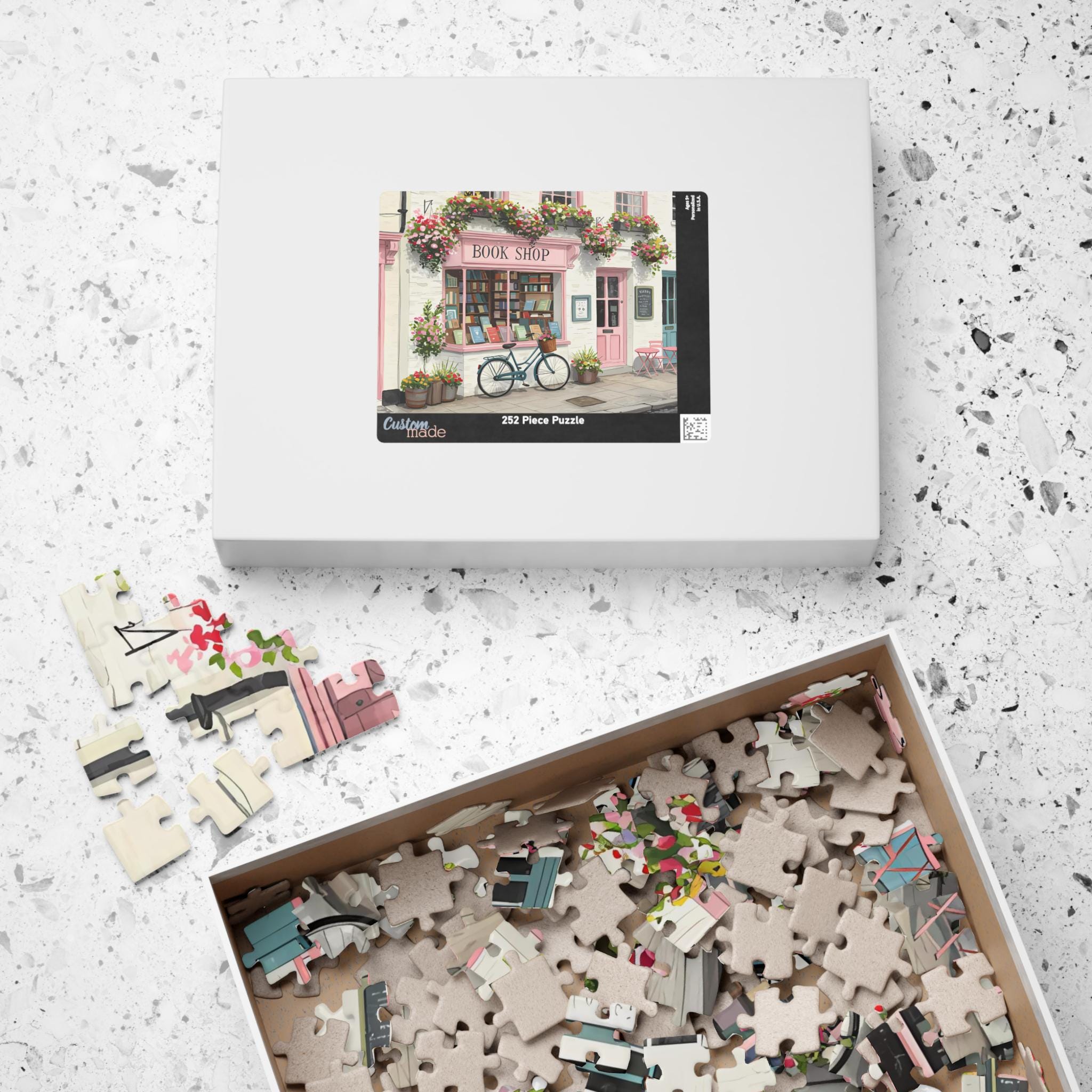 Cozy Book Shop Puzzle, Jigsaw Puzzle for Book Lovers, Pink Bookshop ...