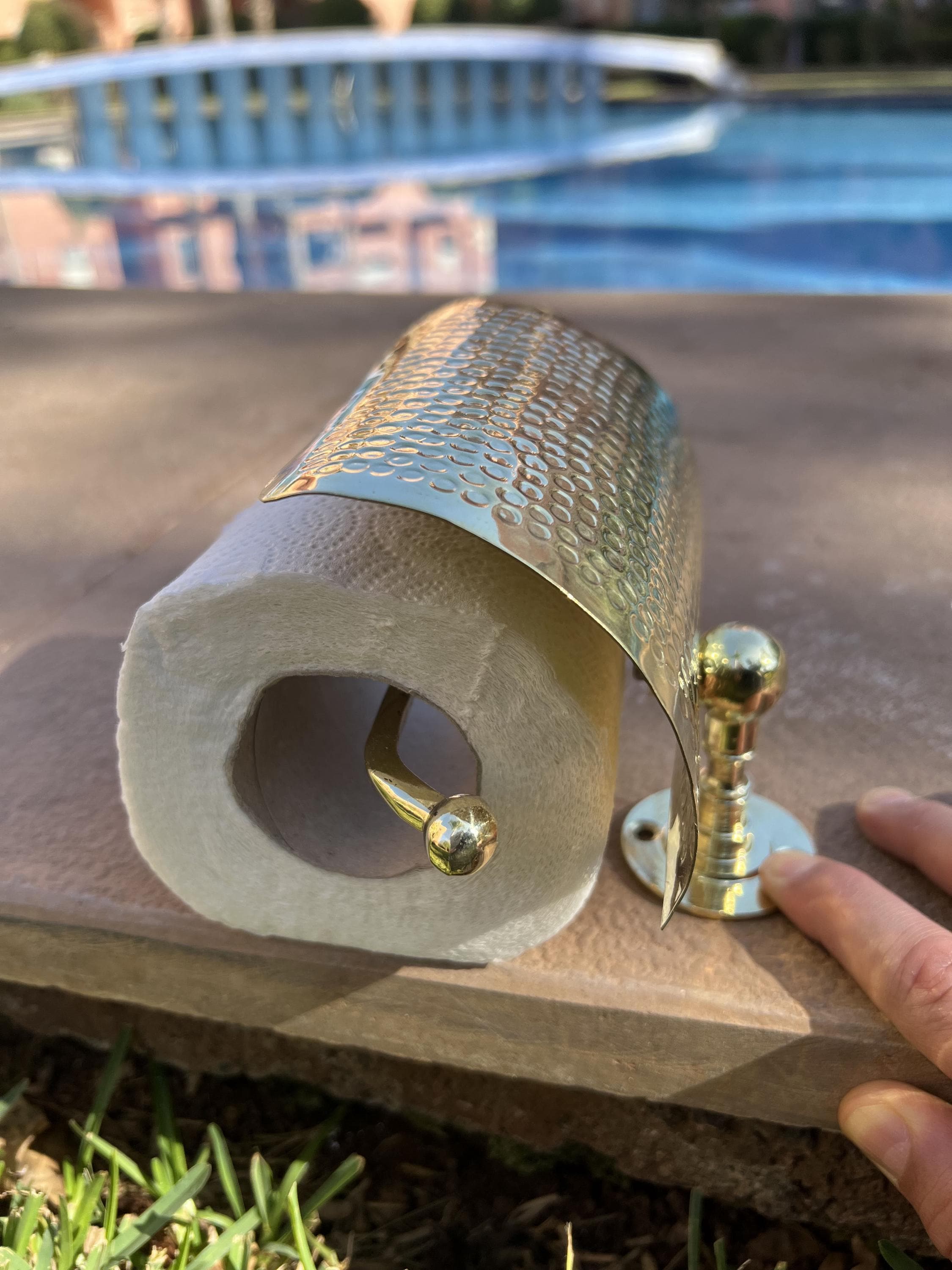 Solid Brass Toilet Paper Roll Holder – Unlacquered Brass Bathroom ...