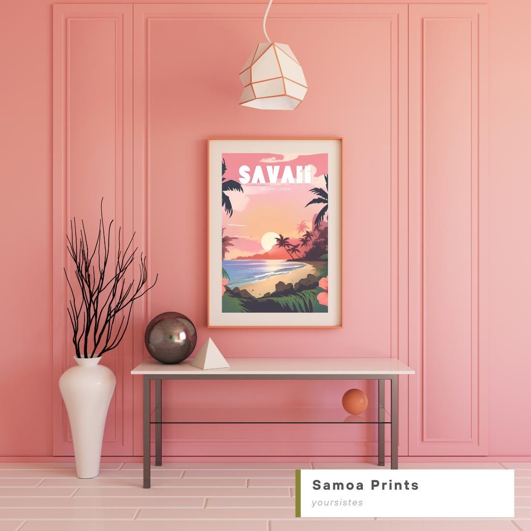 Savaii Sunset - Samoa Wall Art Printable | Digital Pacific Island ...