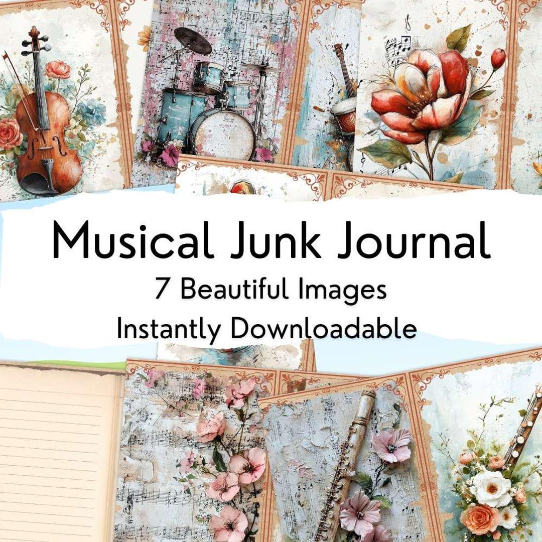 Trending Vintage Style Musical Instruments Junk Journal Ephemera ...