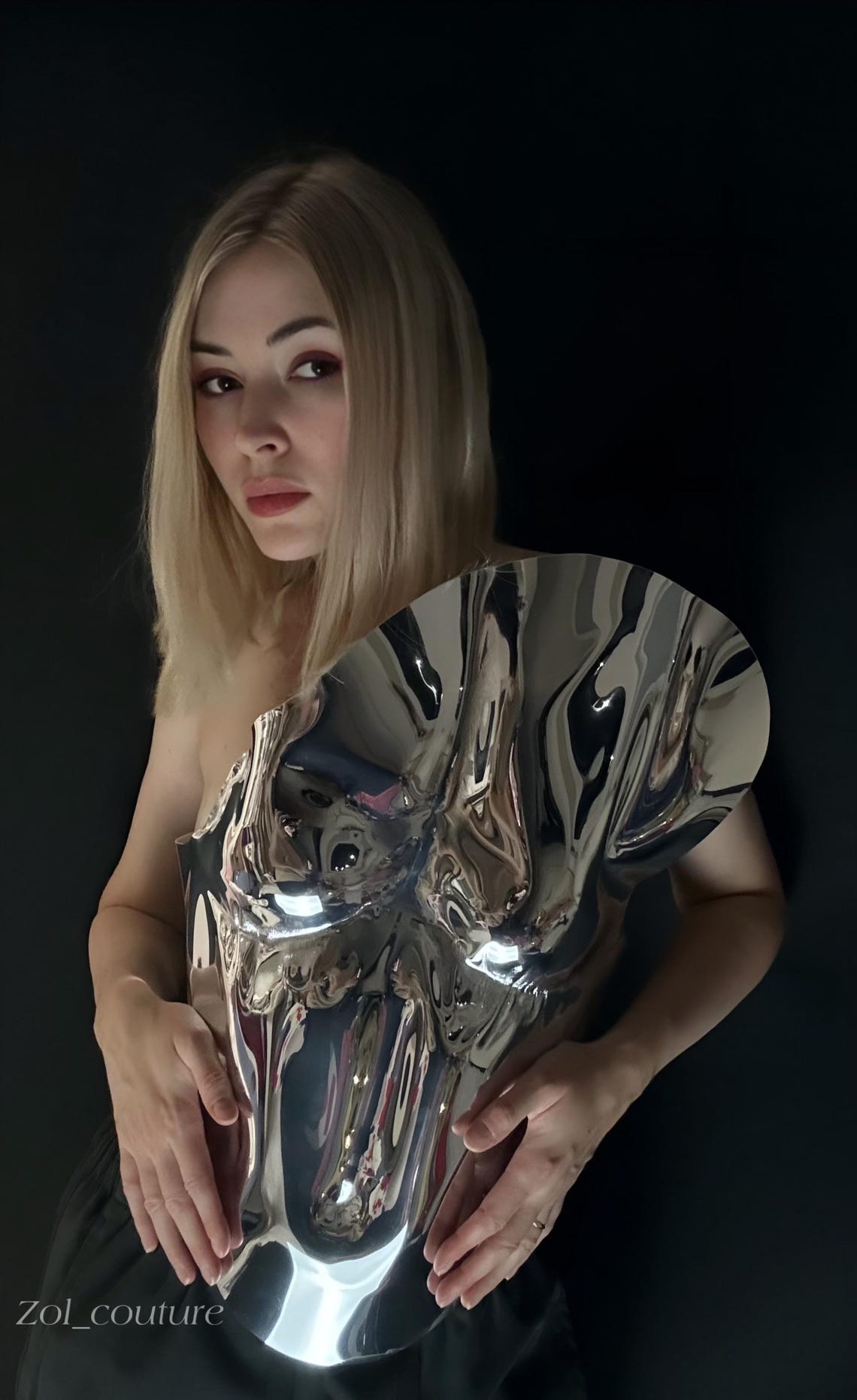 Mirror Silver Armor Corset, Top Rave Outfit, Bustier Top, Metal Corset ...