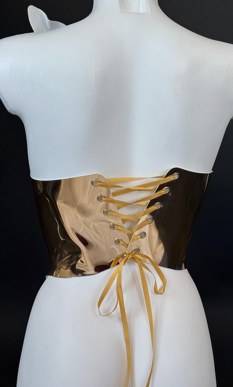 Gold Armor Corset Bustier Top, Mirror Futuristic Top, Custom Armor ...