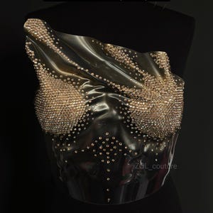Molded Crystals Corset Rave Outfit, Crystal Top, Rhinestone Top ...