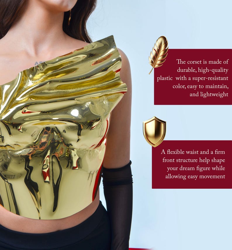 Silver Mirror Armor Corset Bustier, Goddess Plastic Corset, Festival ...