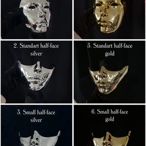 Gold Full Face Mask, Cyberpunk Cosplay Armor, Gothic Half Face Golden ...
