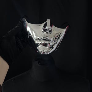 Gold Full Face Mask, Cyberpunk Cosplay Armor, Gothic Half Face Golden ...