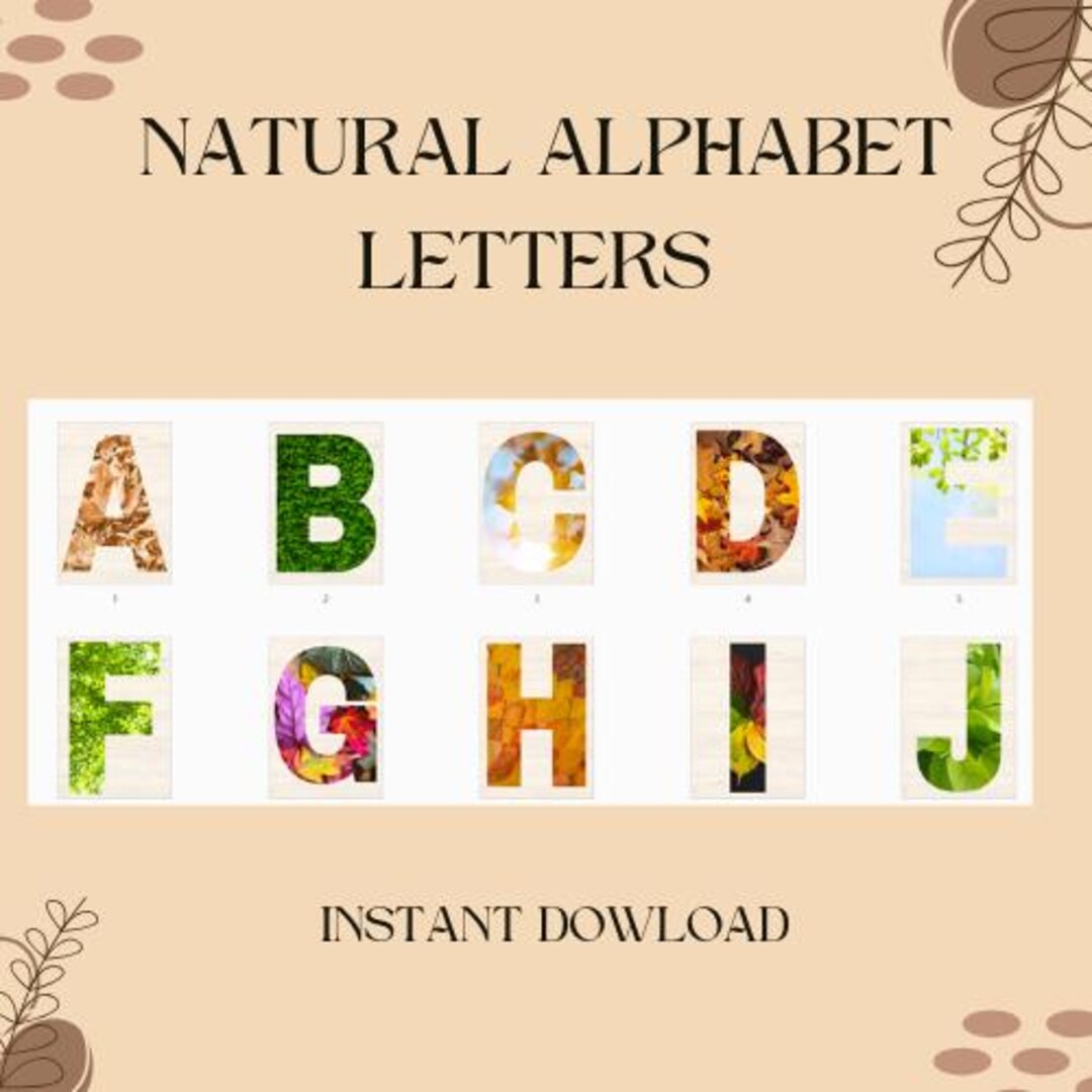 Natural Alphabet Template - Etsy