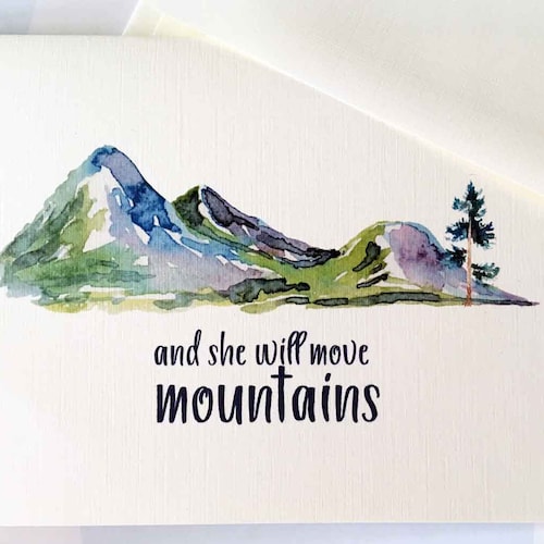 Greeting Card Graduation Card She Will Move Mountains | Etsy
