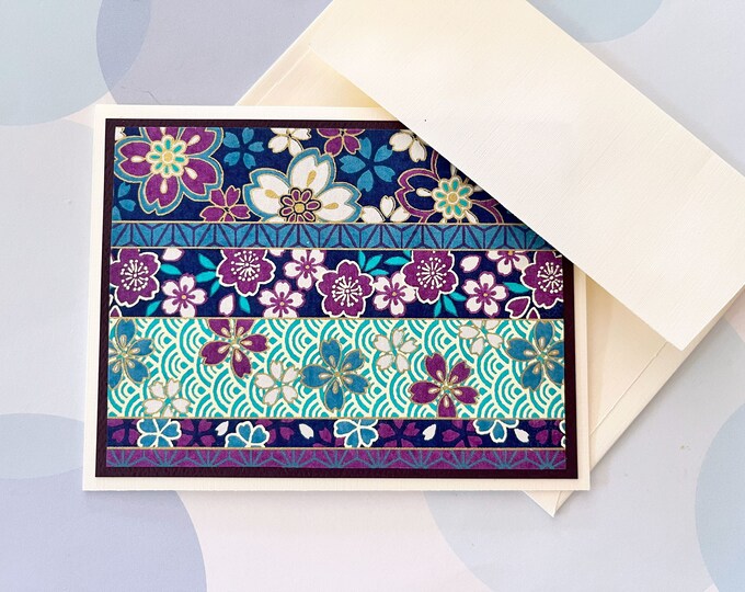 Japanese Washi Paper Cards, Note Cards, Stationery, Handmade Card - Etsy