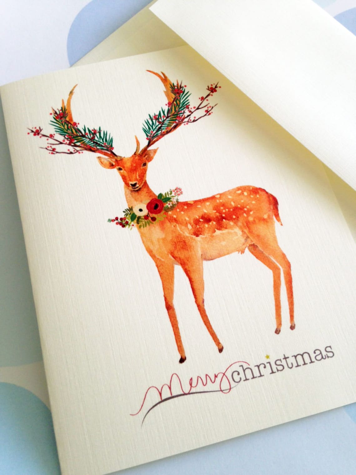 Christmas Cards Holiday Cards Reindeer Cards | Etsy