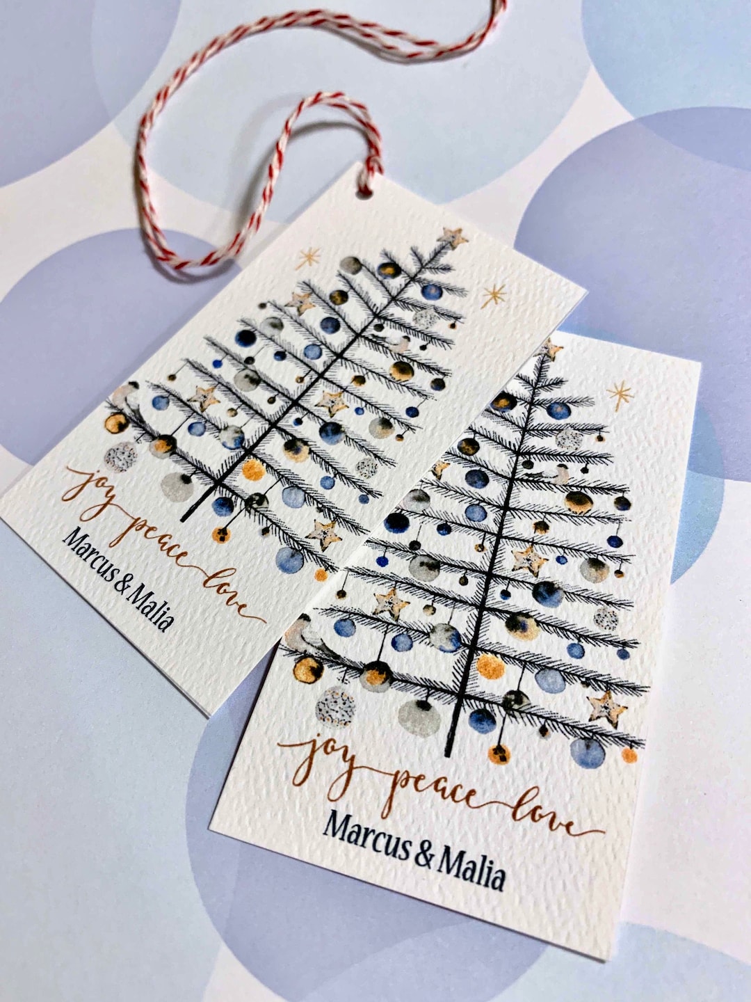 Christmas Gift Tags Personalized, Custom Holiday Tags, Christmas Tree ...