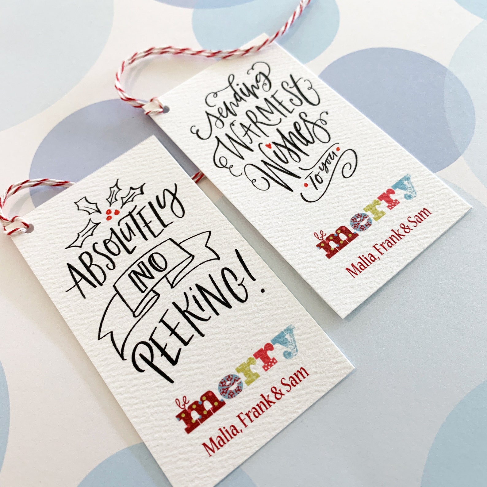 Christmas Gift Tags Personalized Holiday Tags Gift Tags Set - Etsy