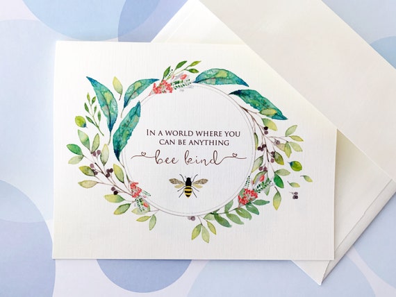 Be Kind Card Greeting Card Greeting card set In a world | Etsy