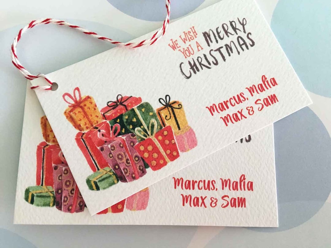 Personalized Christmas Gift Tags, Holiday Tags, Christmas Tags, Set of ...