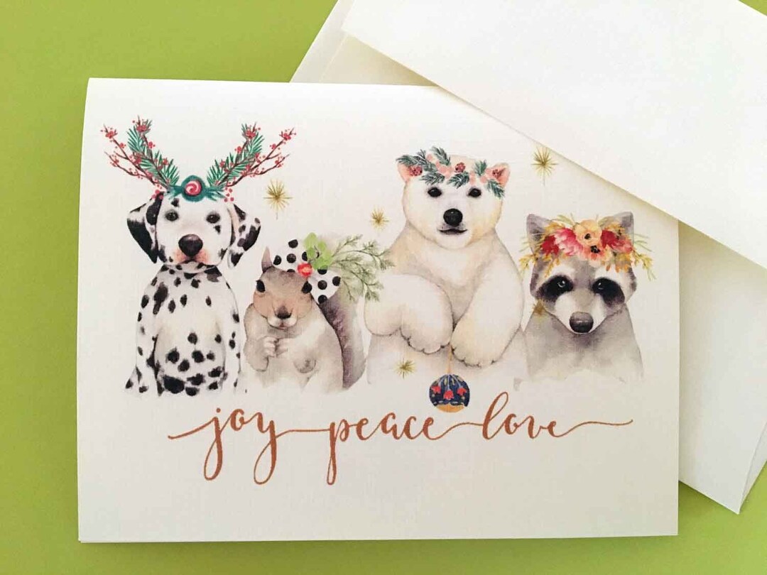 Christmas Card, Holiday Cards, Animal Card - Etsy