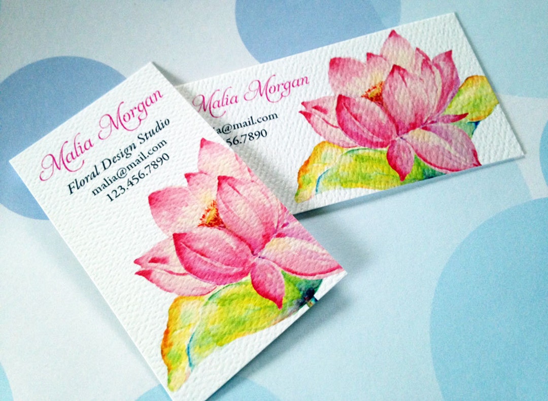 Lotus Business Cards, Custom Business Cards - Set of 50 - Etsy