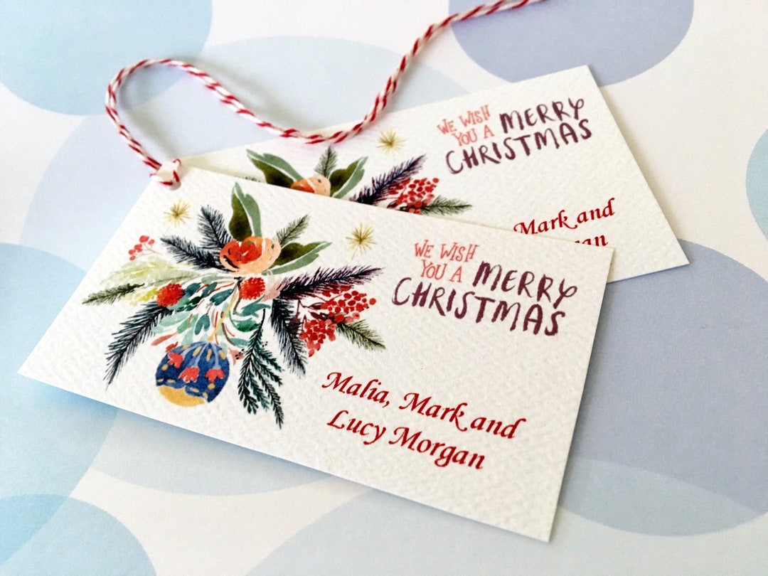 Personalized Christmas Gift Tags, Holiday Tags, Christmas Tags, Set of ...