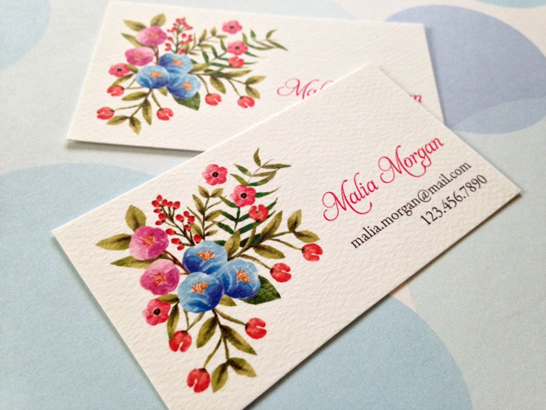 Floral Business Cards, Calling Cards - Set of 50 - Etsy