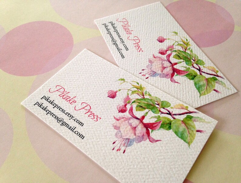 Business Cards Custom Business Cards Fuchsia Card Set of 50 | Etsy