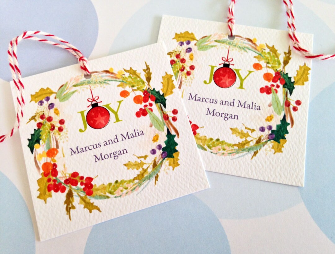 Christmas Gift Tags, Personalized Christmas Tags, Custom Holiday Tags ...