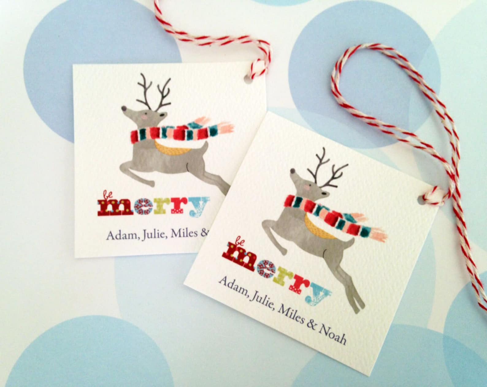 Christmas Gift Tags, Personalized Christmas Tags, Custom Holiday Tags ...