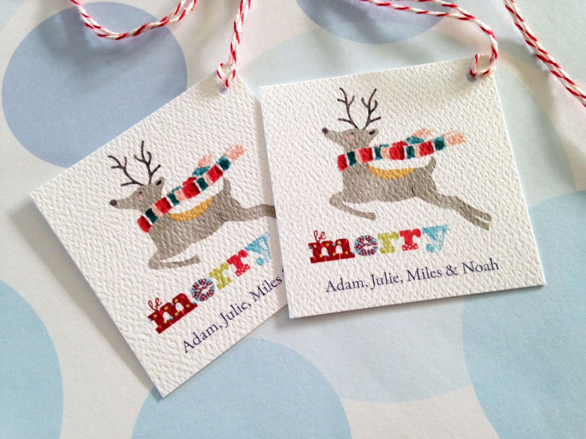 Christmas Gift Tags, Personalized Christmas Tags, Custom Holiday Tags ...