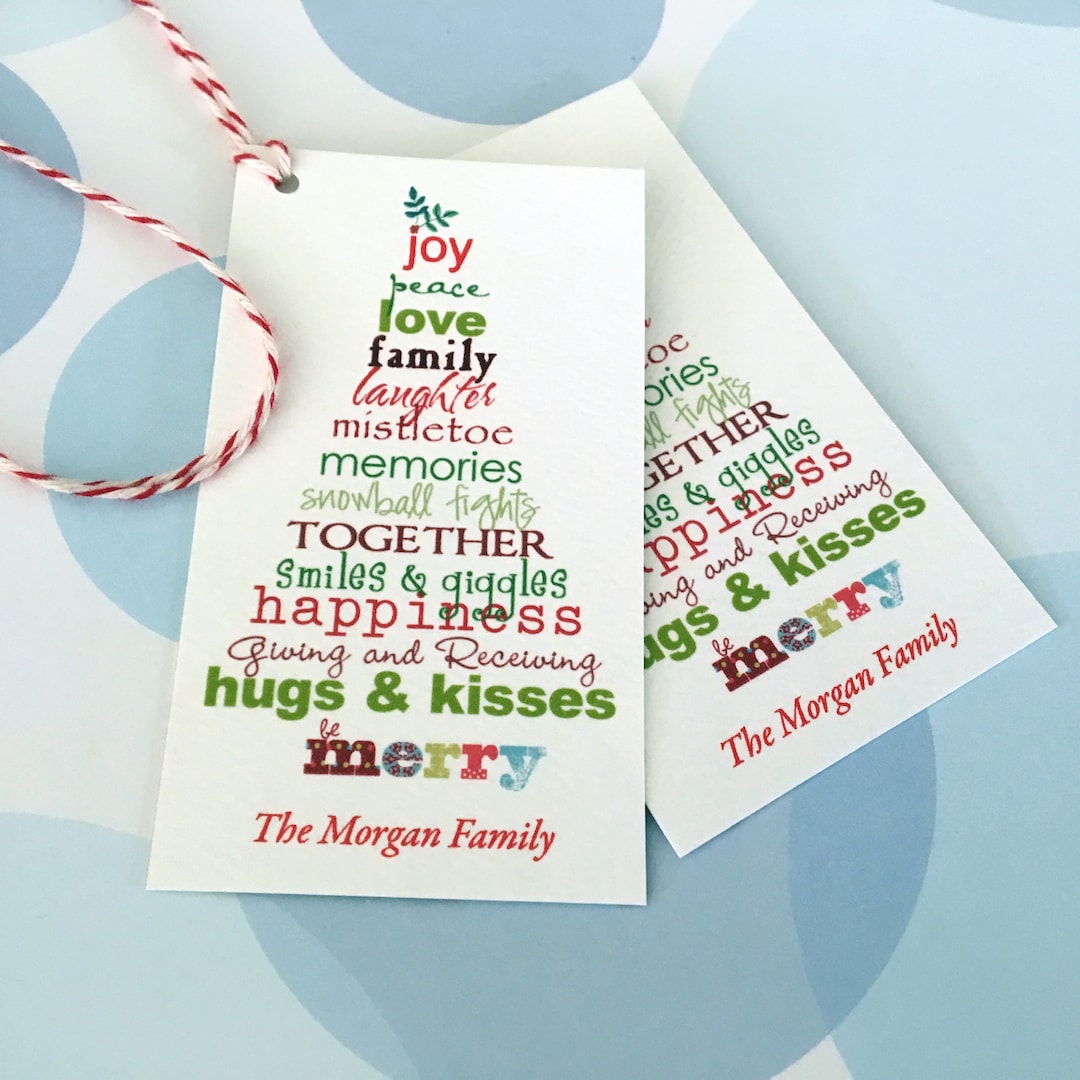 Personalized Christmas Gift Tags, Holiday Tags, Set of 20 - Etsy