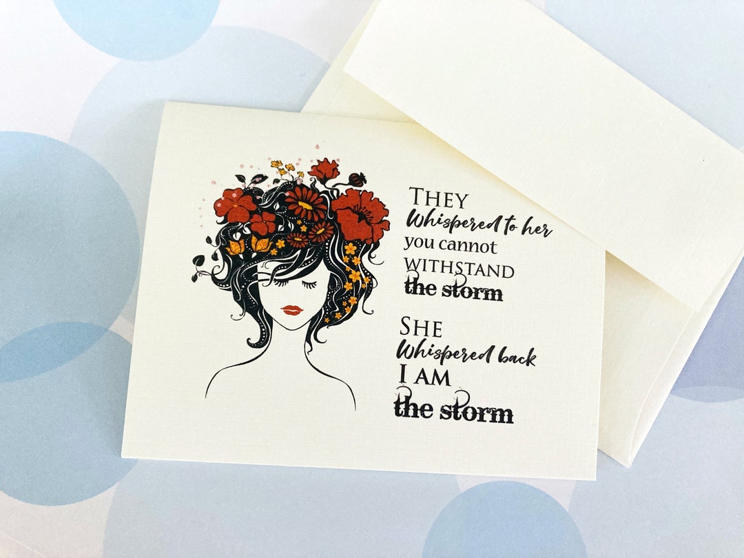 Strong Woman Card, I Am the Storm, Greeting Card, Motivational Card ...