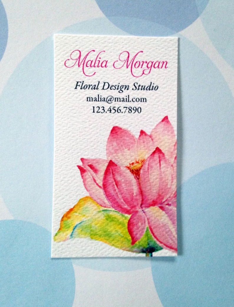 Lotus Business Cards, Custom Business Cards - Set of 50 - Etsy