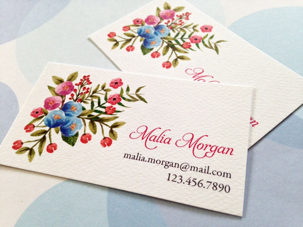Floral Business Cards, Calling Cards - Set of 50 - Etsy