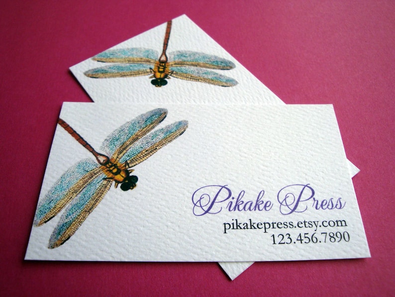 Business Cards, Calling Cards, Dragonfly, Set of 50 - Etsy