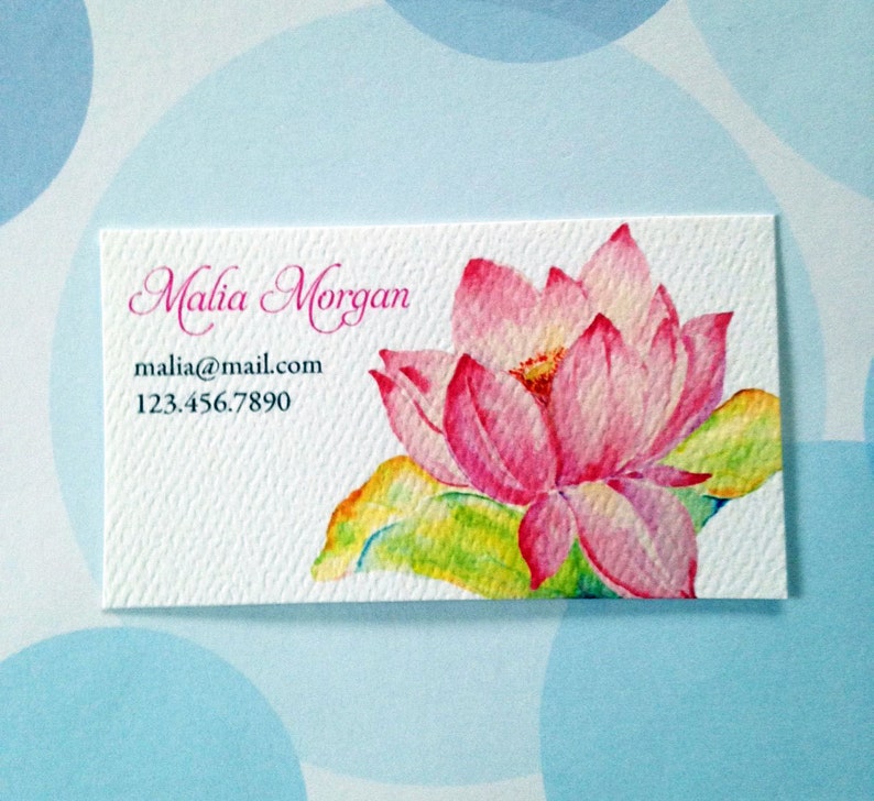 Lotus Business Cards, Custom Business Cards - Set of 50 - Etsy